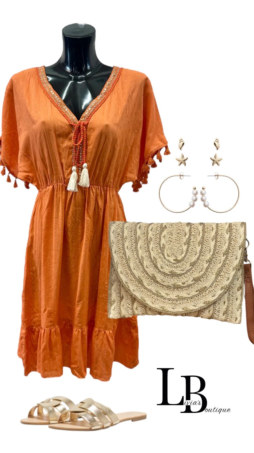 Outfit Inspo - Coral Dress – Livia's Boutique